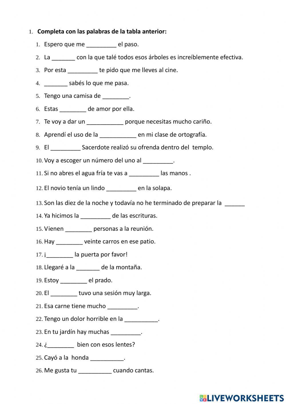 Palabras Homofonas