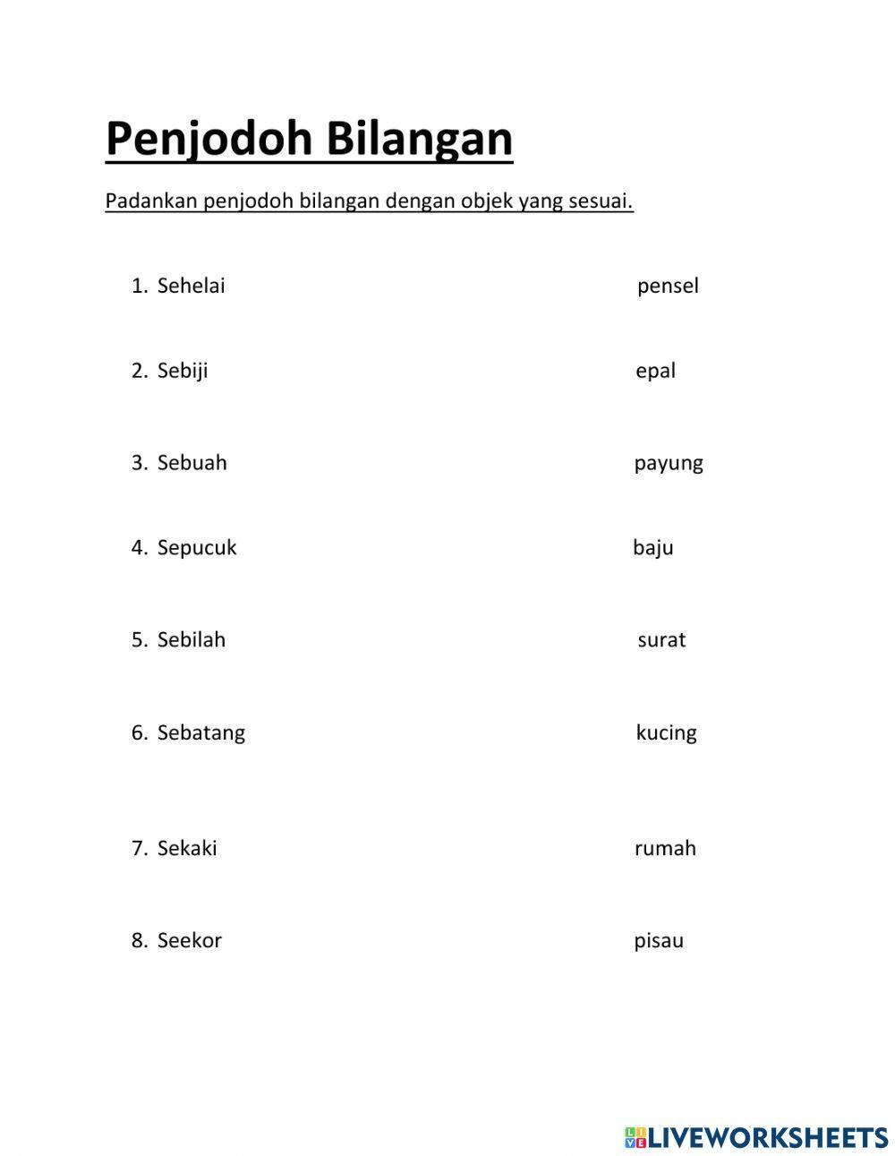 Penjodoh Bilangan Online Worksheet For Tahun 2 You Can Do The Riset