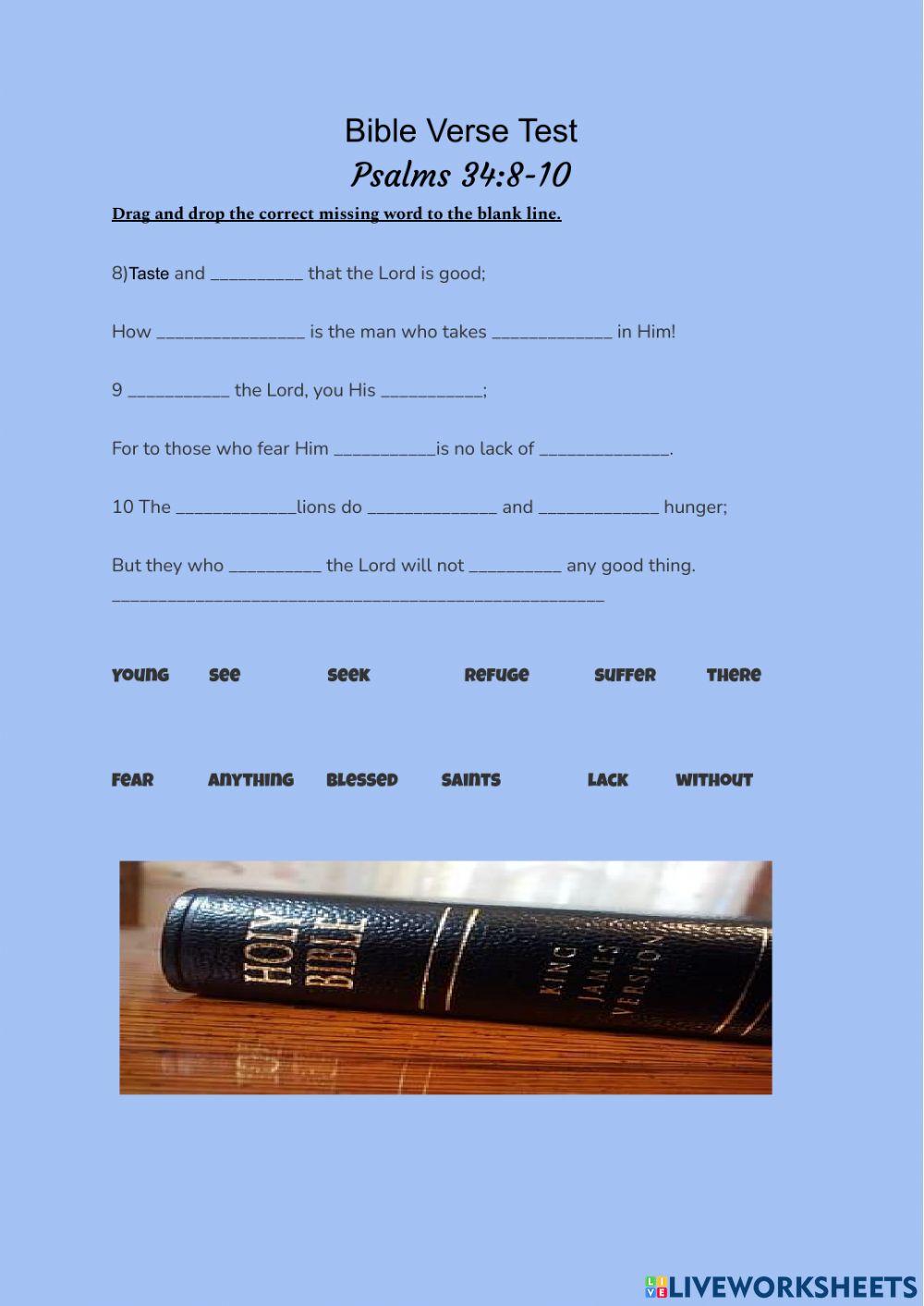 Psalms 34 8 10 Cmarshall75 Live Worksheets psalms-34-8-10-cmarshall75-live-worksheets