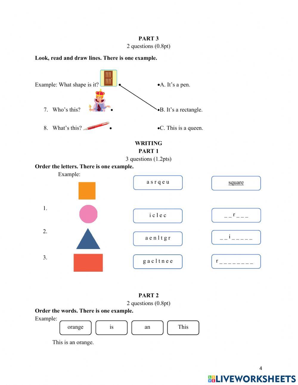 test unit 2-grade 2 online exercise for | Live Worksheets