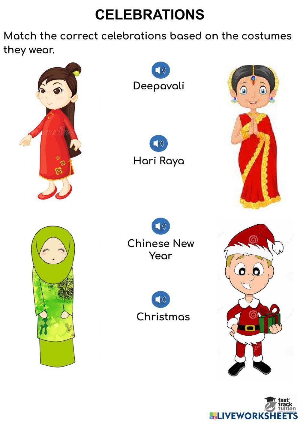Celebrations 3 interactive worksheet | Live Worksheets