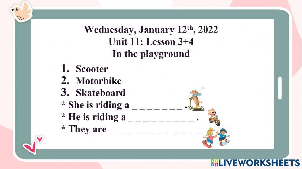 Tiếng Anh 2-Unit 11: Lesson 3,4,5 worksheet | Live Worksheets