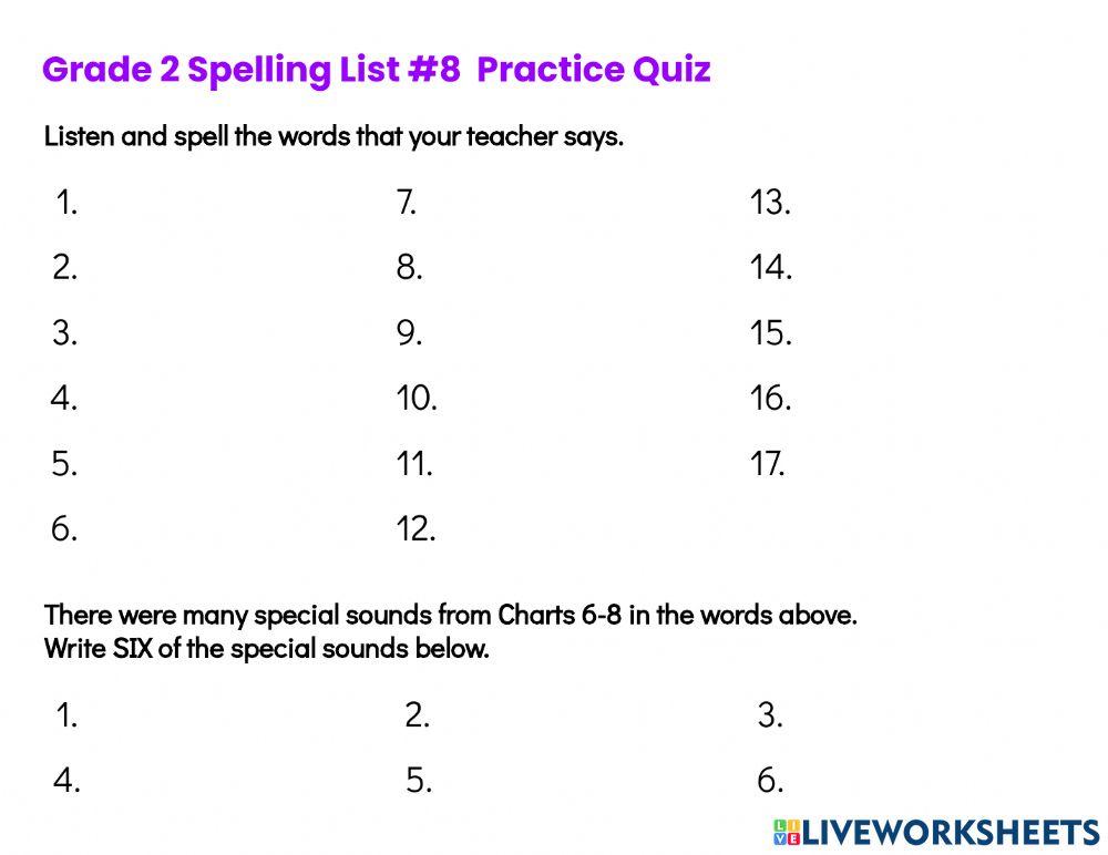 1790061 | Spelling Practice Quiz 8 | MBCAG2