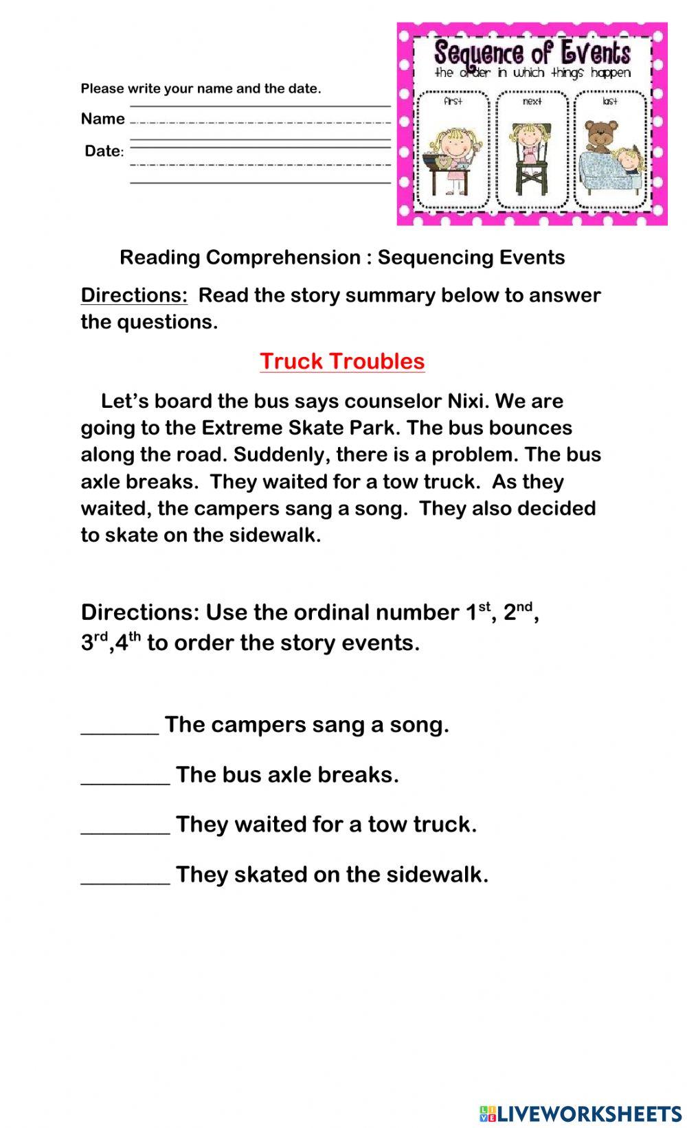 Reading Comprehension online exercise for 2 | Live Worksheets