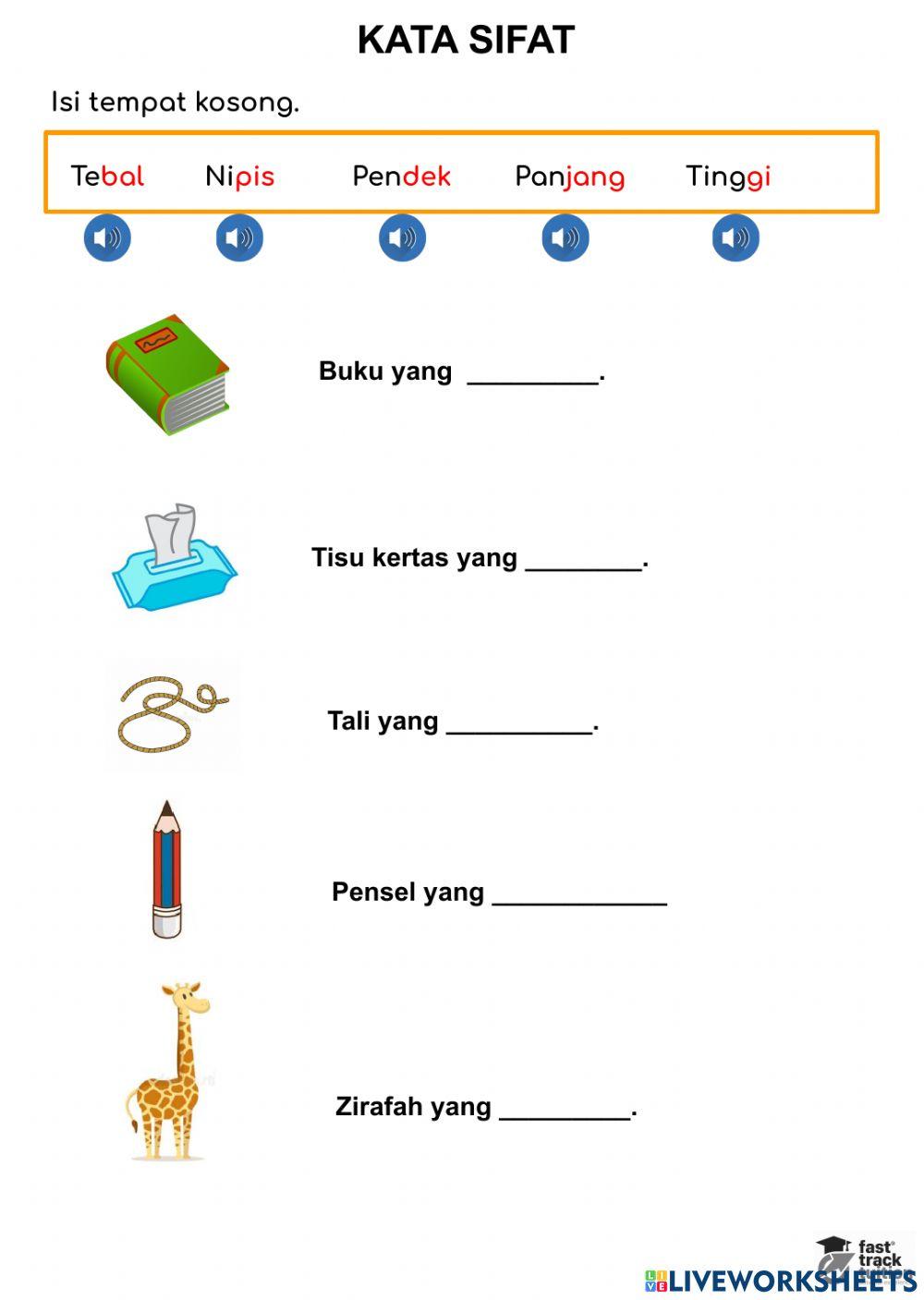 Kata Sifat Dan Kata Benda Worksheet Live Worksheets, 41% OFF Kata Sifat Dan Kata Benda Worksheet Live Worksheets, 41% OFF