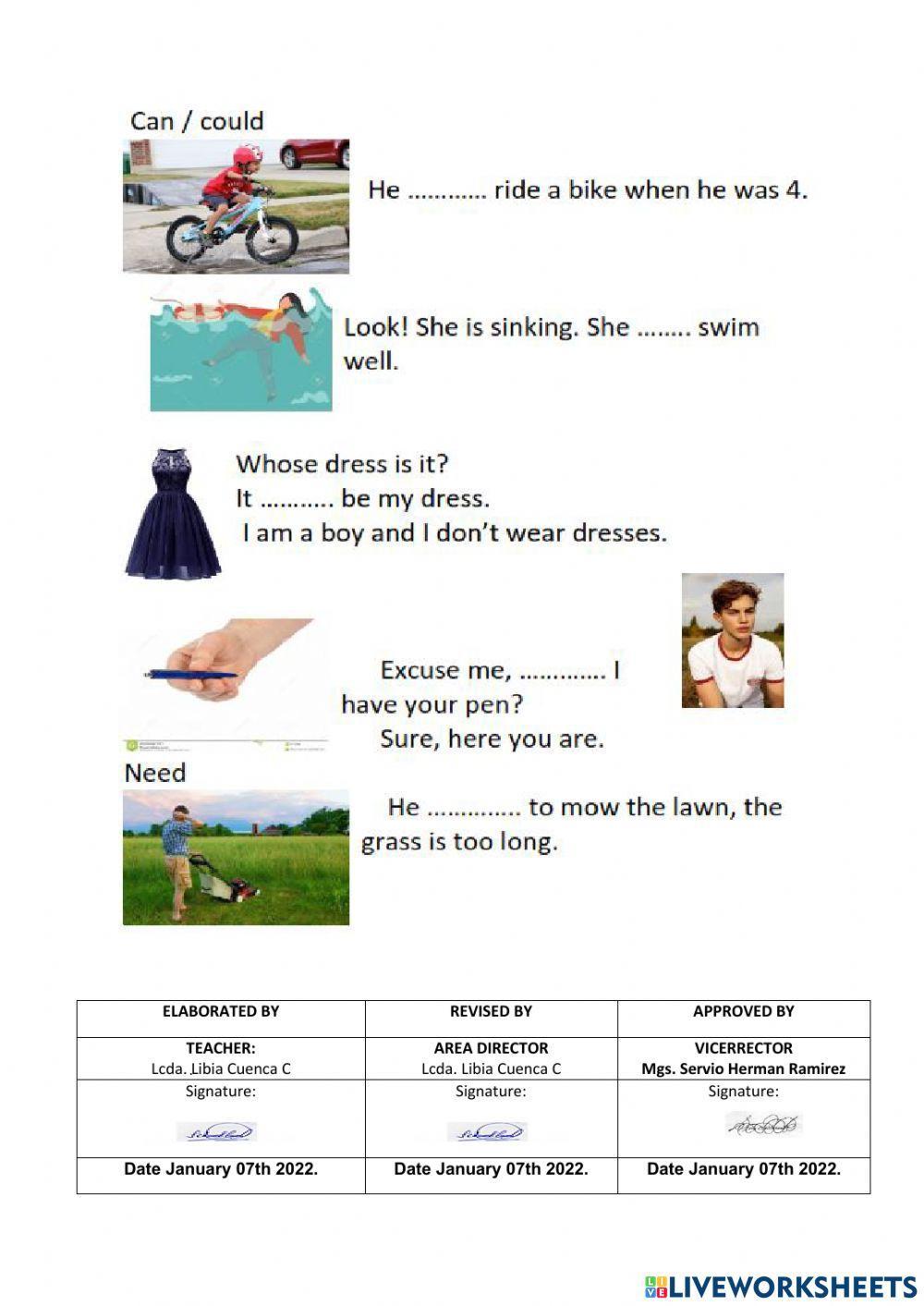 Modal verbs online exercise for 9th | Live Worksheets