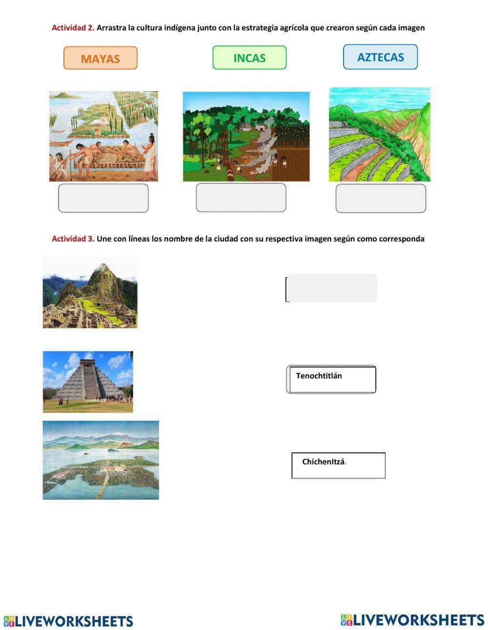Mayas, Aztecas … | Free Interactive Worksheets | 1790670