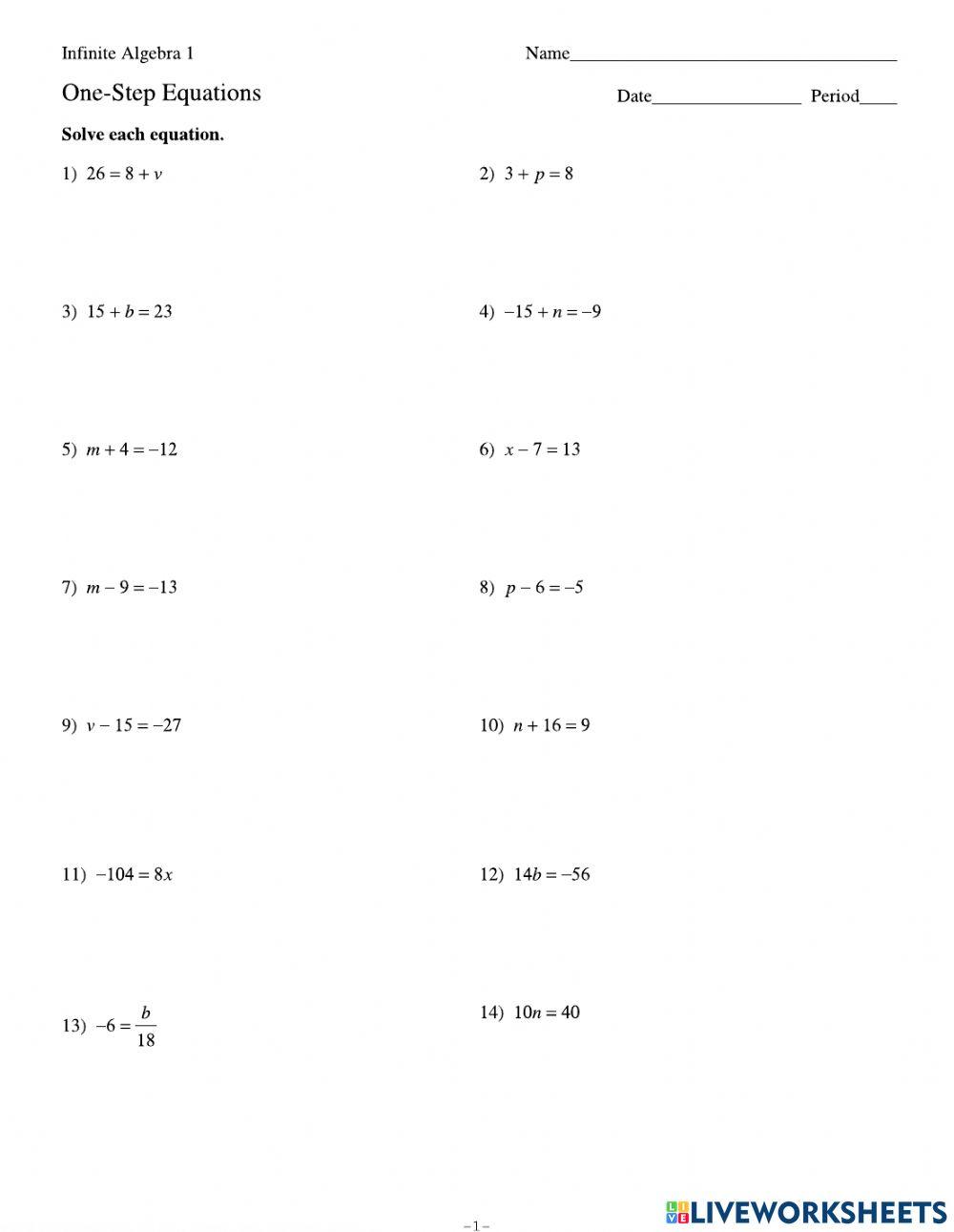 6810515 One Step Equations Kuta Mixed Operations Lisa 6810515-one-step-equations-kuta-mixed-operations-lisa