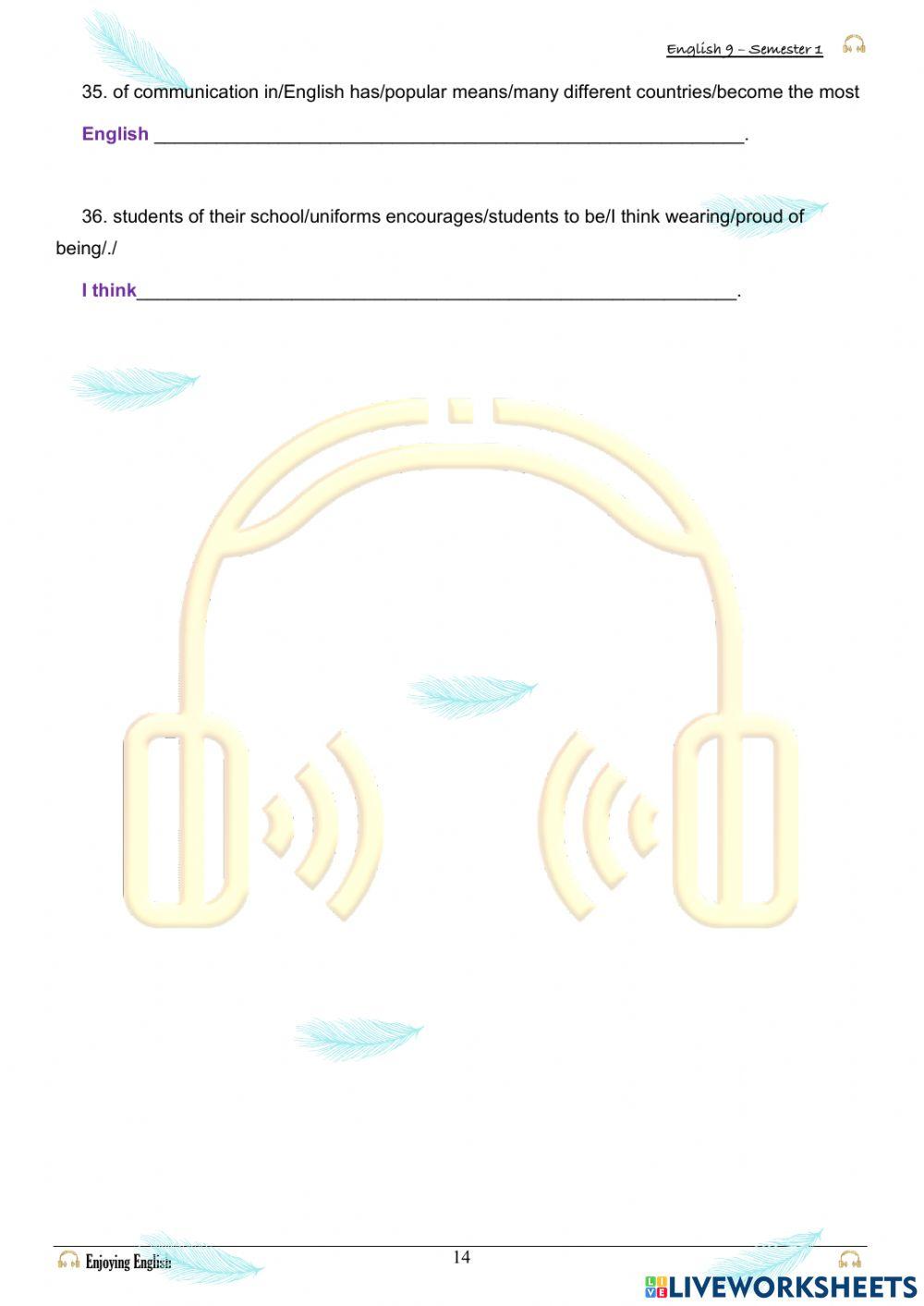 9 - Sem 1 - Test 3 - Revision VVT worksheet | Live Worksheets