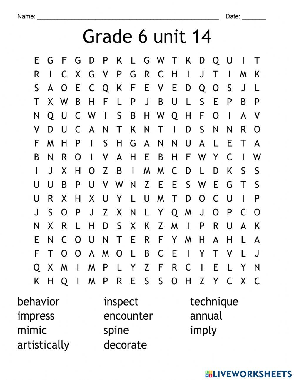 Worksheet 14 Grade 1