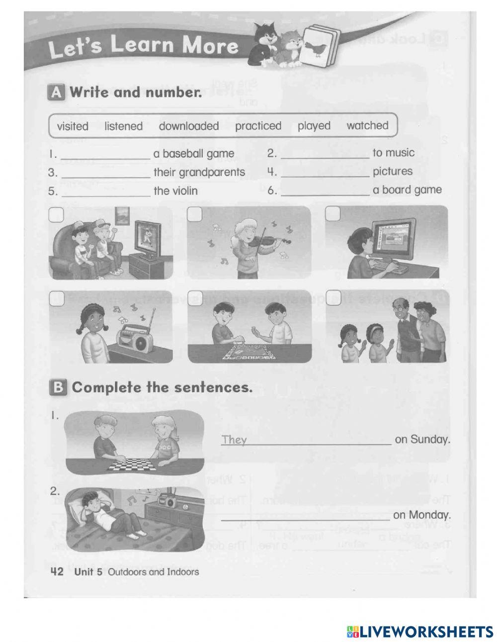 UNIT 5 WB LET'S… | Free Interactive Worksheets | 4167383