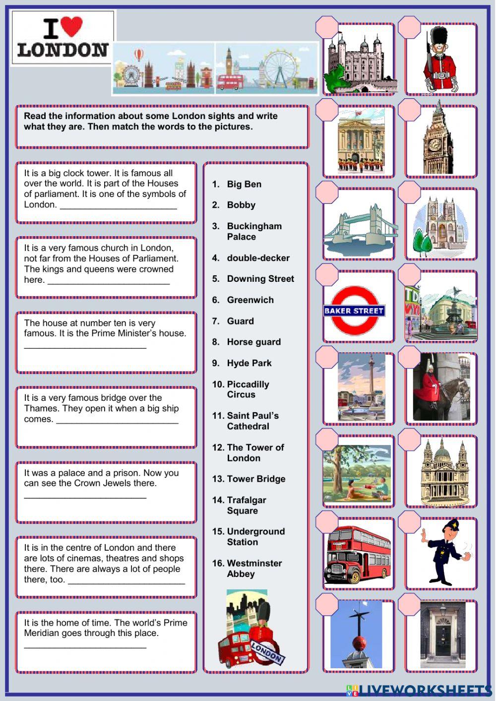 London | Free Interactive Worksheets | 1792946