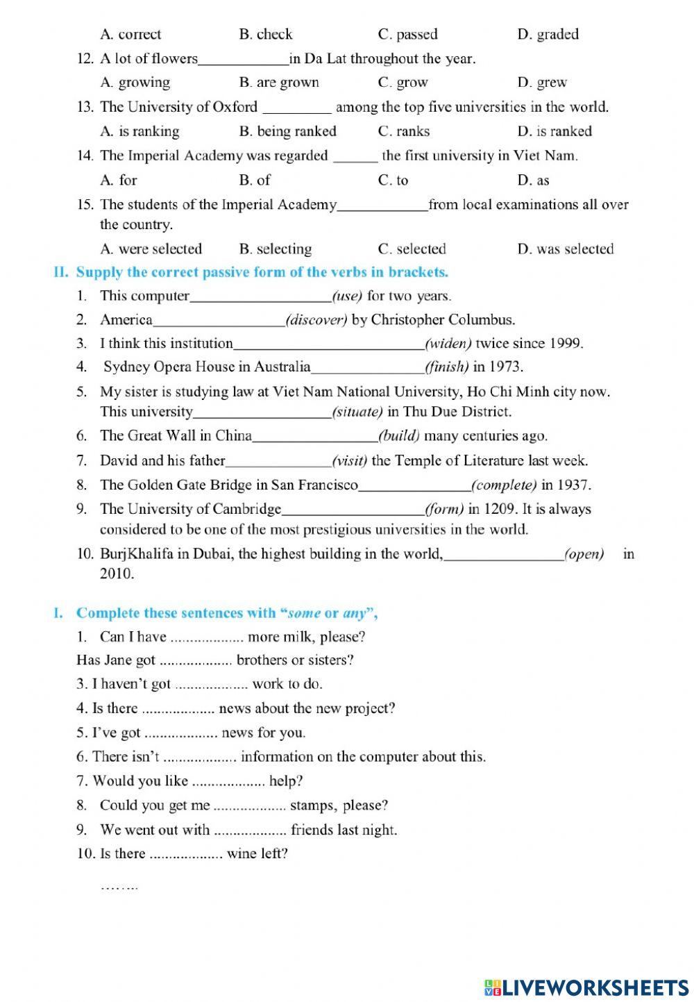 English 7 Review 16 worksheet | Live Worksheets