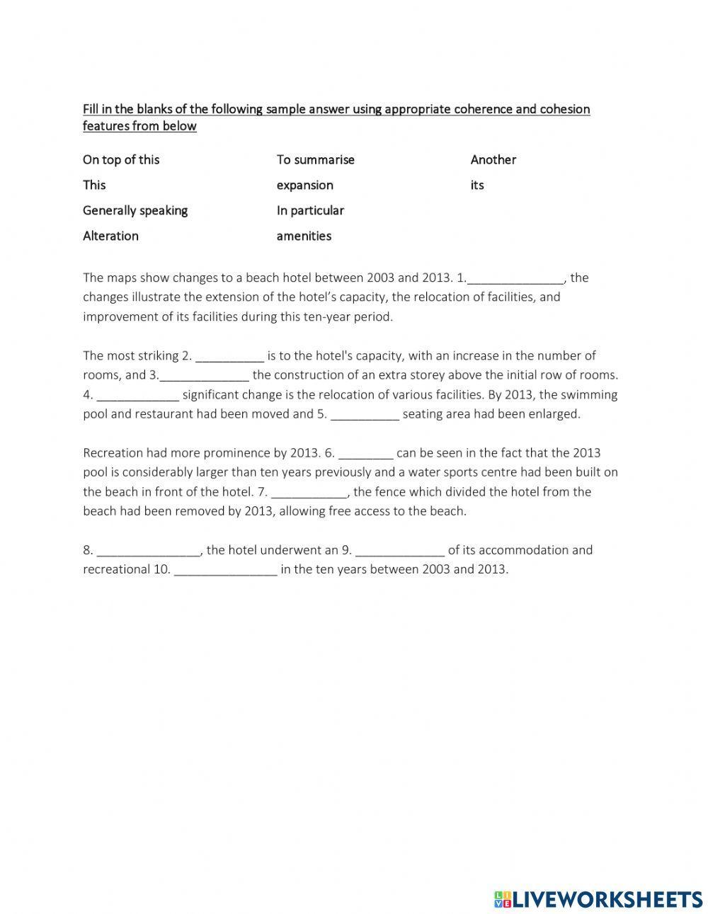 Academic Writing Task – 1 Cohesion and Coherence 1793100