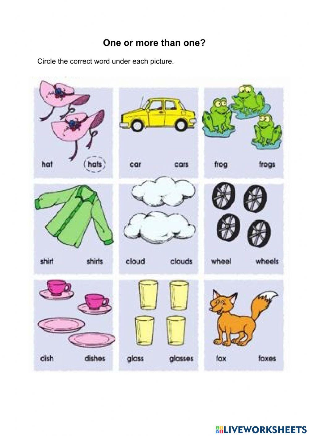 Plural practice online exercise for | Live Worksheets