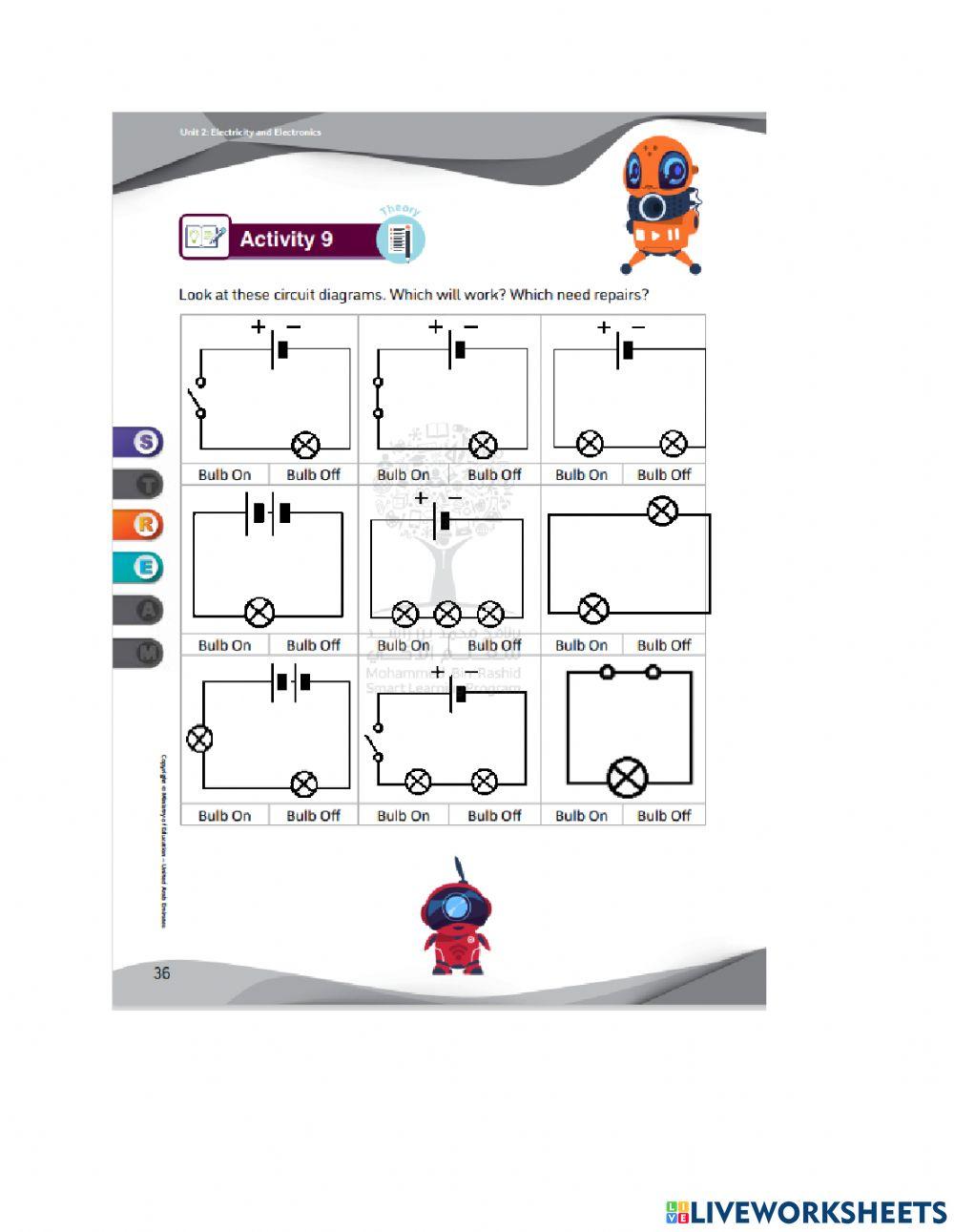 Bulb on off worksheet | Live Worksheets