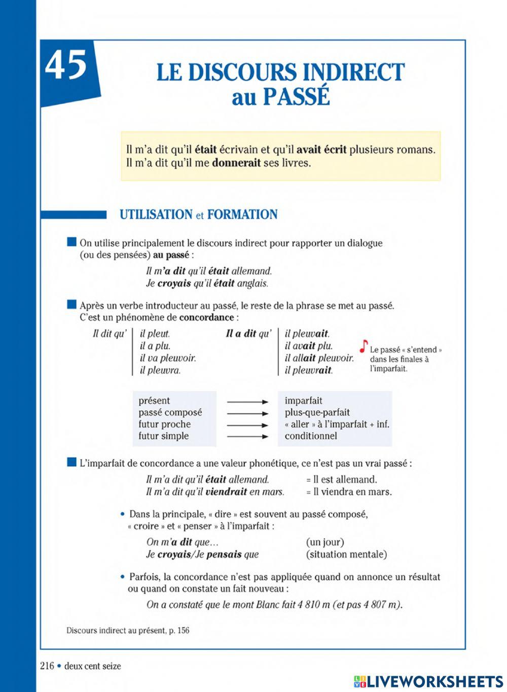 Discours Indire… | Free Interactive Worksheets | 4143682