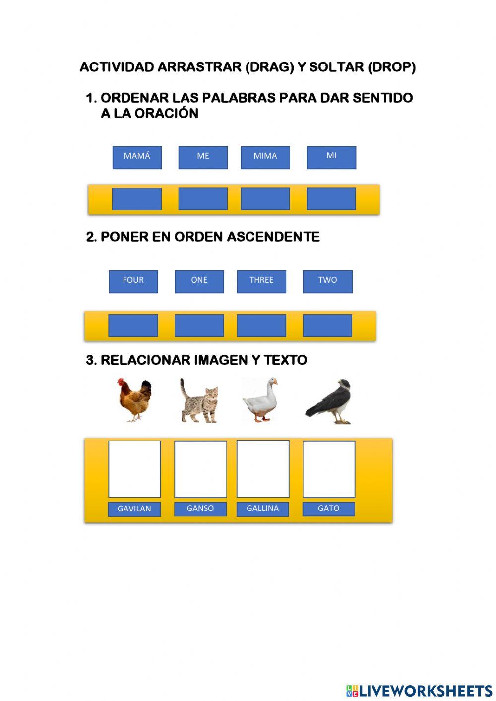 FICHAS INTERACTIVAS online exercise for | Live Worksheets