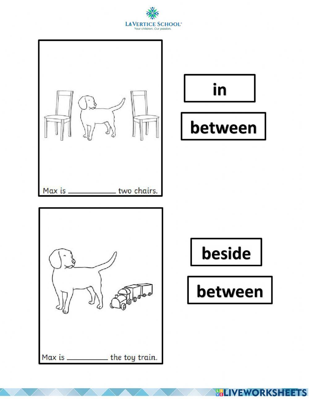 Preposition online exercise for preschool | Live Worksheets