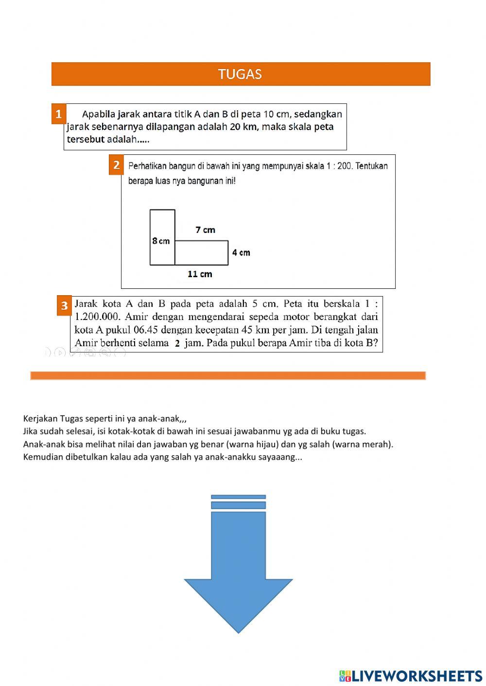 Skala Peta | Free Interactive Worksheets | 1794967