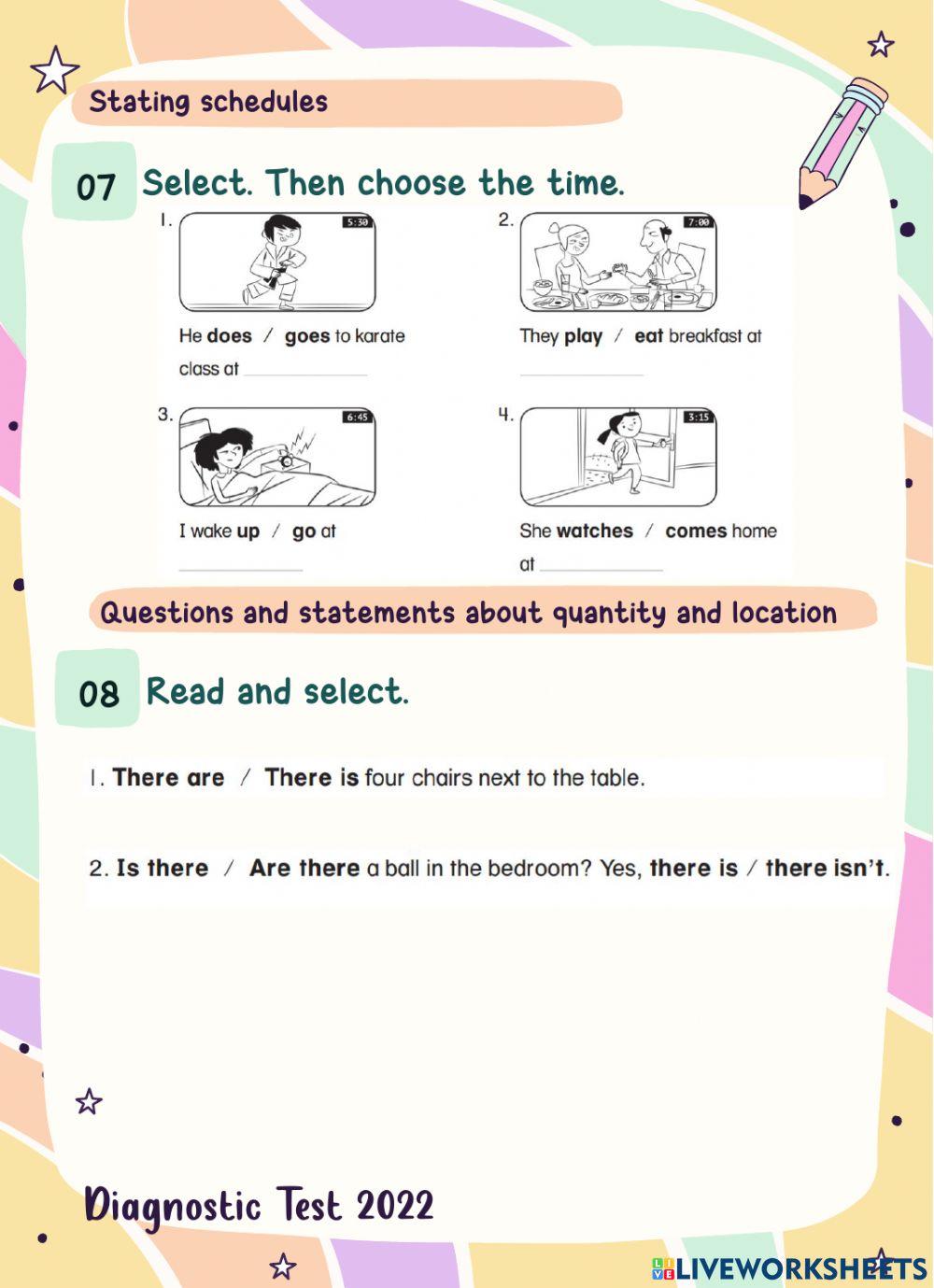 Diagnostic Test 2022 Third grade online exercise for | Live Worksheets