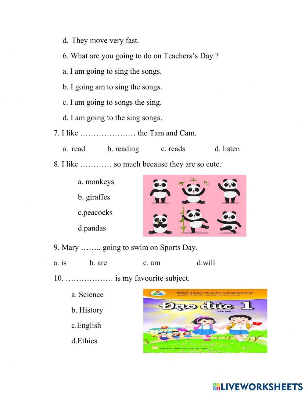 Review online exercise for 5 | Live Worksheets