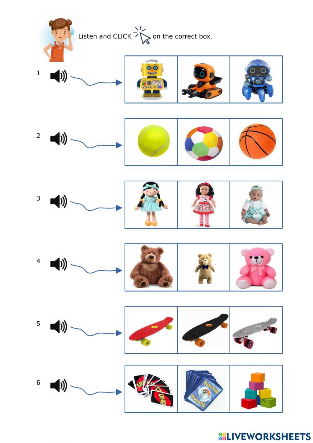 Toys online exercise for Primary school | Live Worksheets
