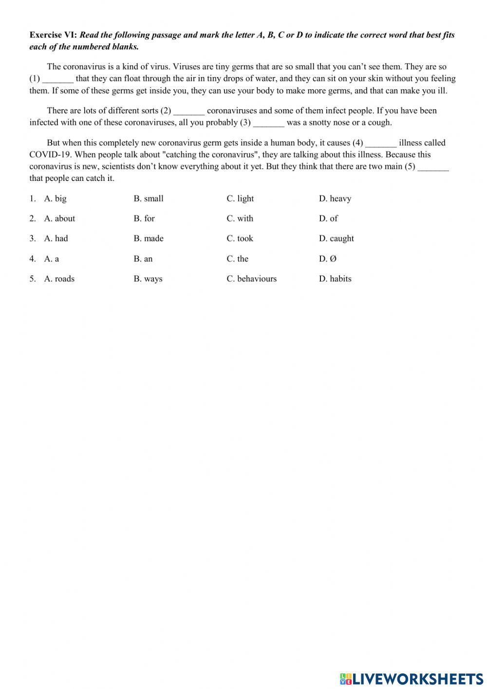 1795062 | Reading G9 | Hanh | LiveWorksheets