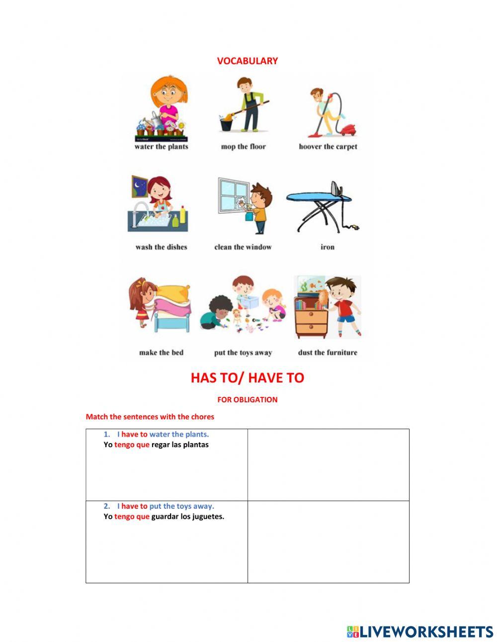 Has to have to exercise | Live Worksheets