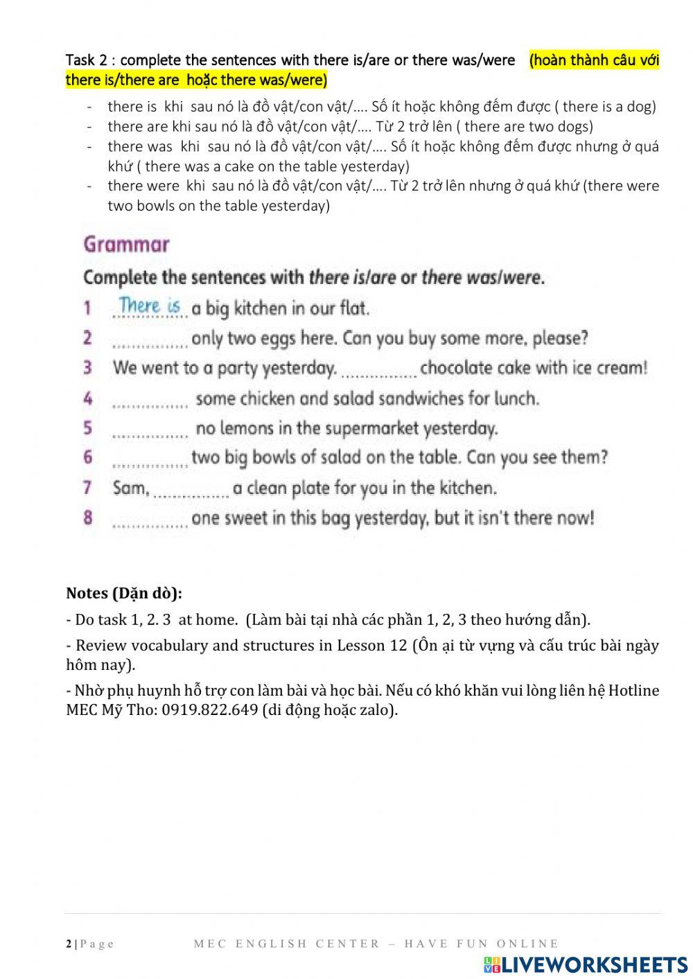 Lesson 12 online exercise | Live Worksheets
