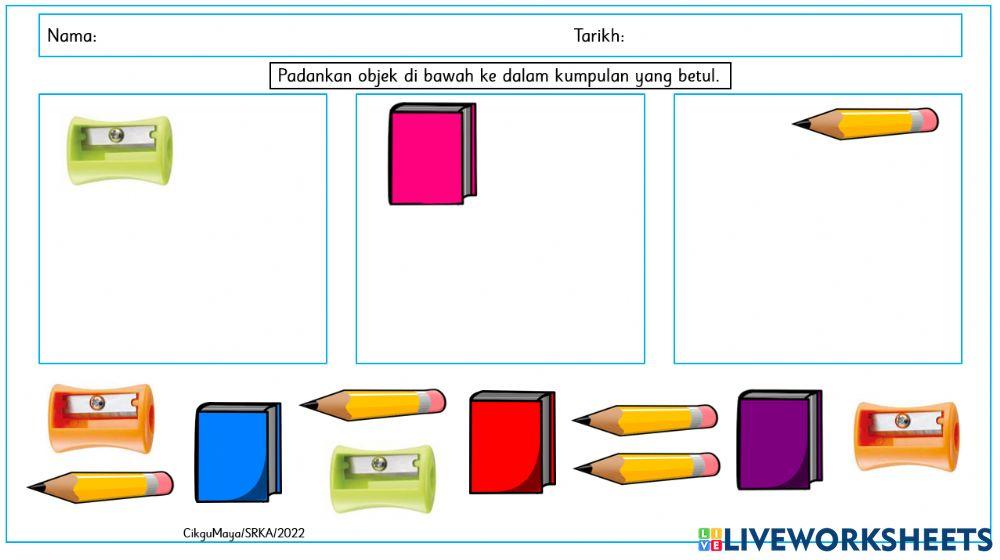 Padankan objek. worksheet | Live Worksheets