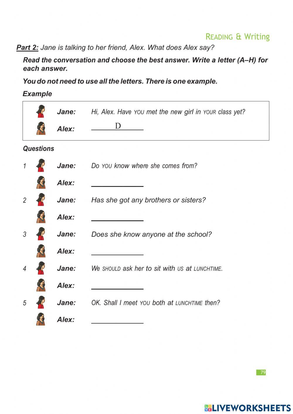 Reading - Flyers 6 online exercise for | Live Worksheets