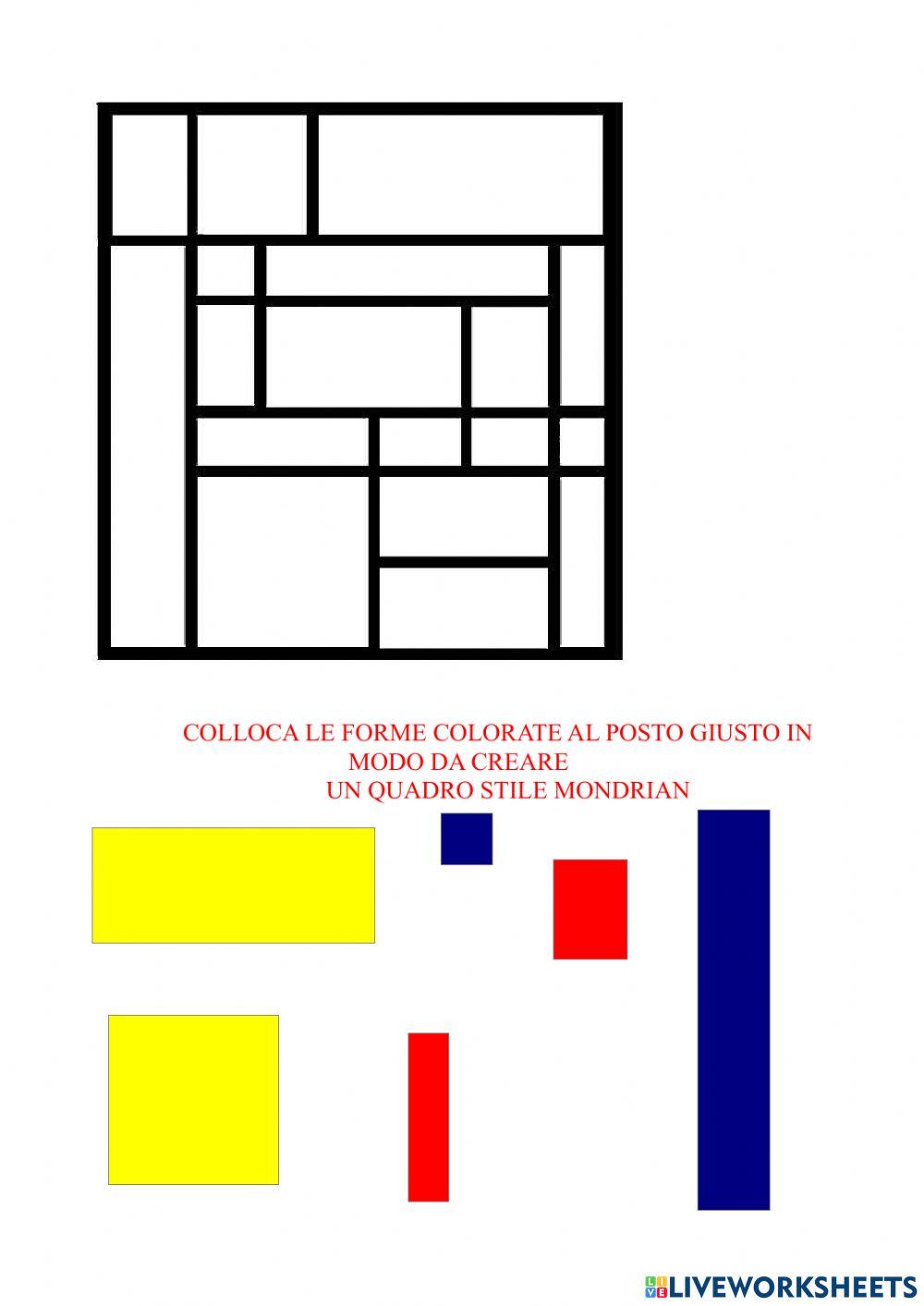 Gioco Mondrian | docenteannapia | Live Worksheets
