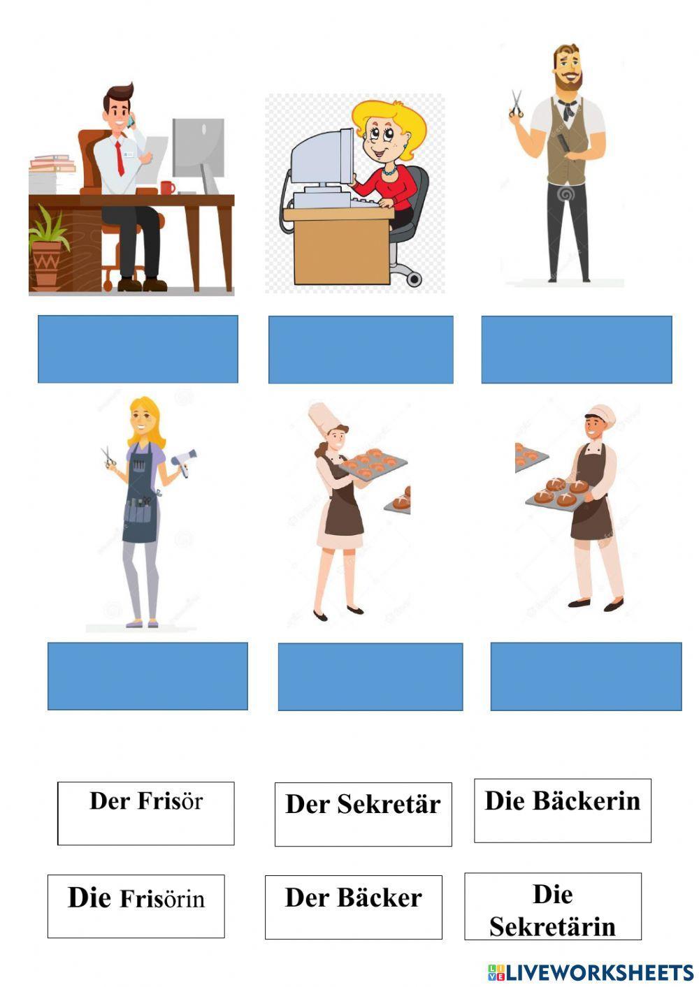 Berufe | Free Interactive Worksheets | 1796300