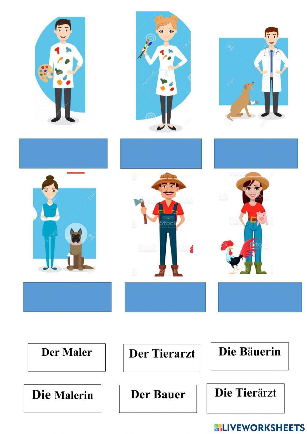 Berufe | Free Interactive Worksheets | 1796300