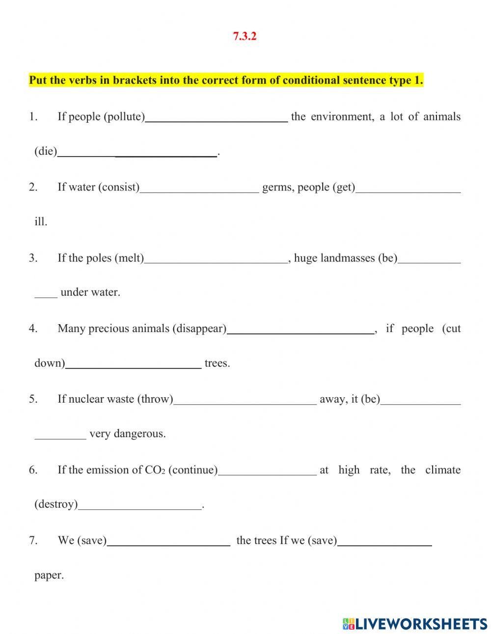 7.3.2 worksheet | Live Worksheets