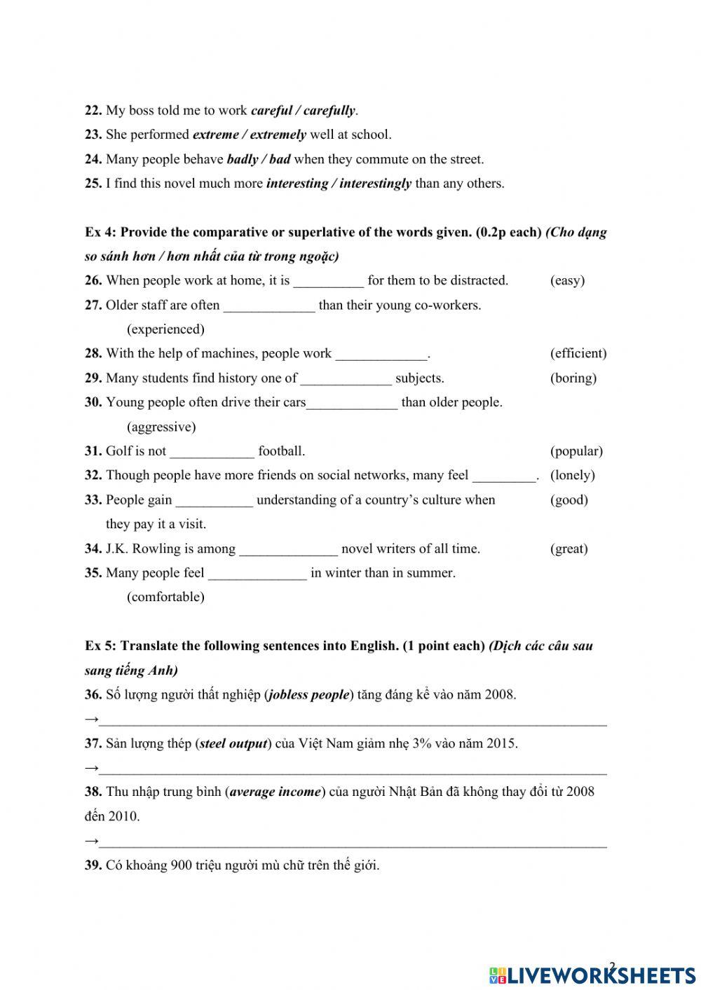Grammar Practice 4062391 | phuong2021 | Live Worksheets