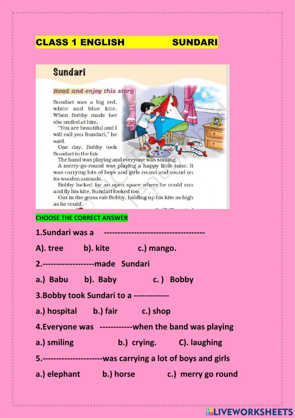 Sundari activity | Live Worksheets