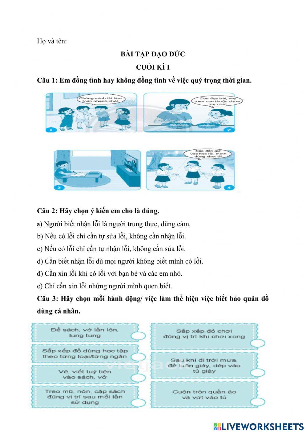 Bai tap tong hop interactive activity | Live Worksheets