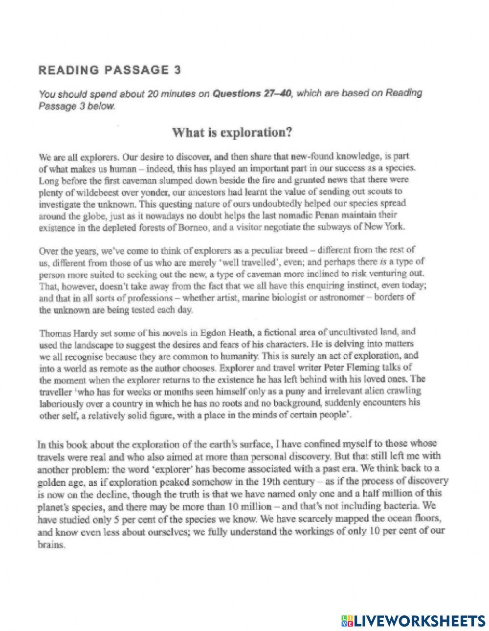 MOCK TEST 5 - READING PART 2 online exercise for | Live Worksheets