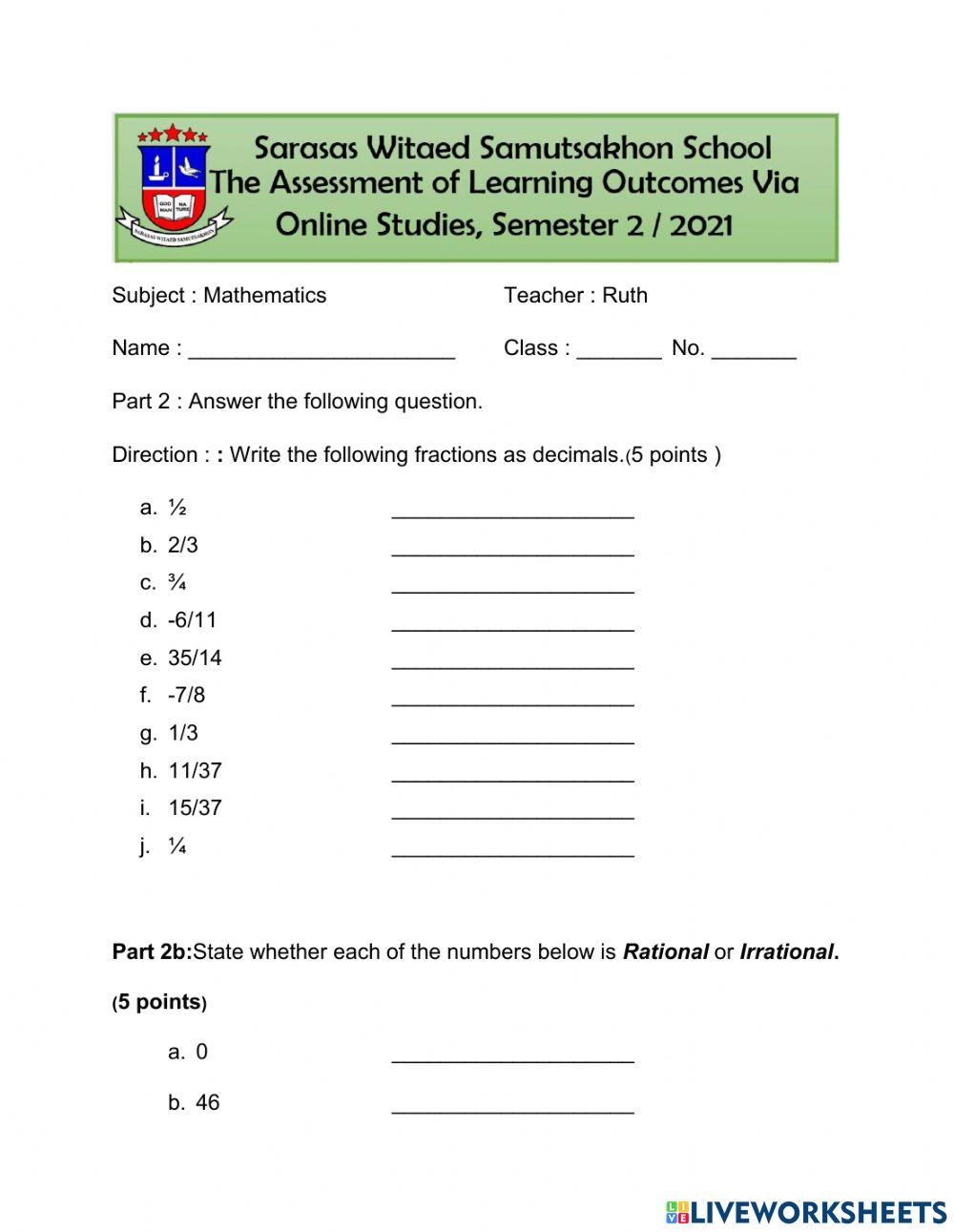 Mathematics for Secondary 2 1511 | RuthIpanag | Live