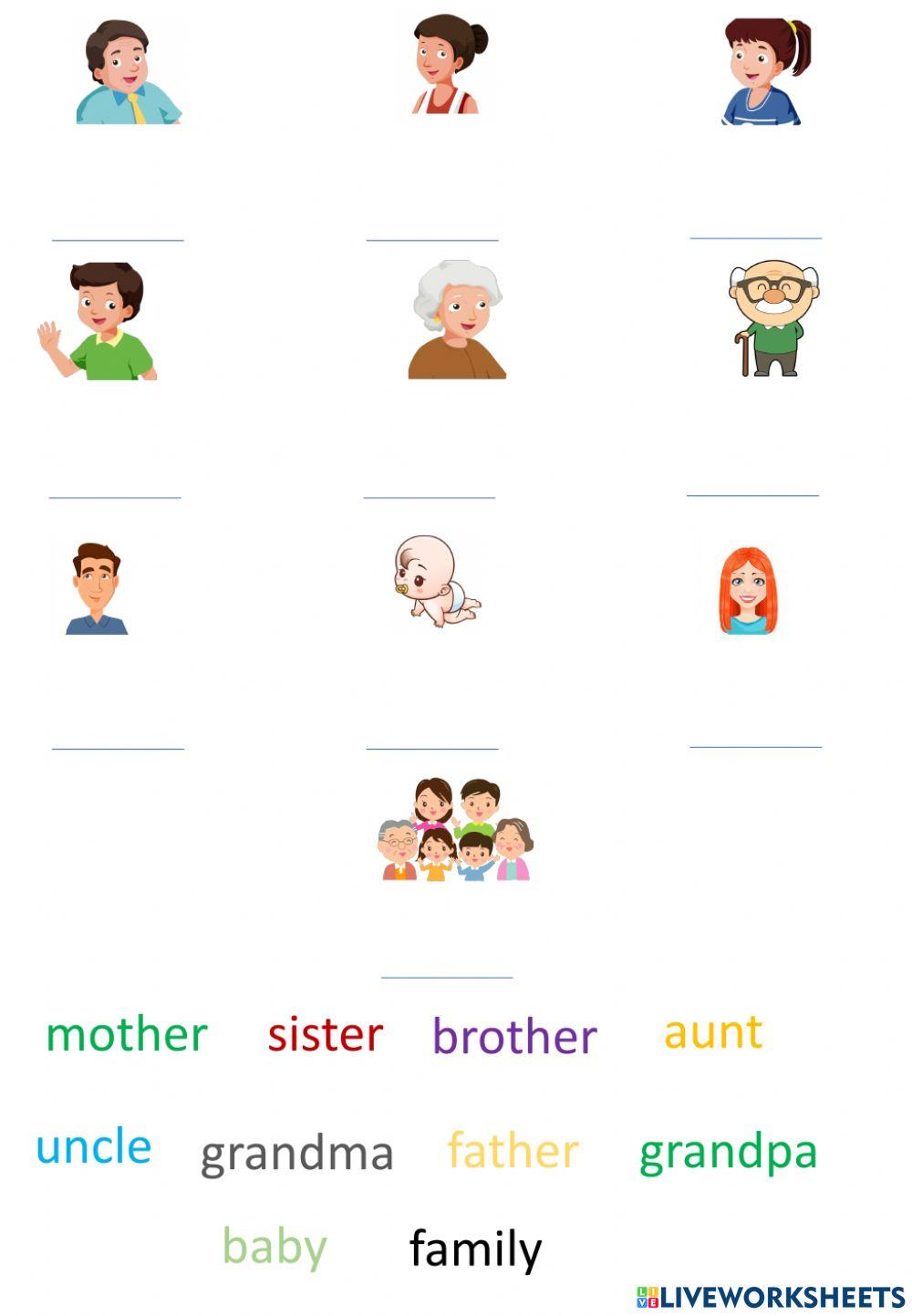 My family 2 online exercise for 1 | Live Worksheets