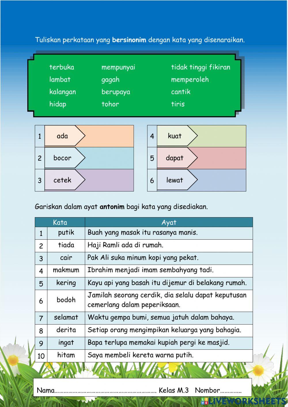 Sinonim & Antonim 1797633 | Abdulloh Dolohmae | Live