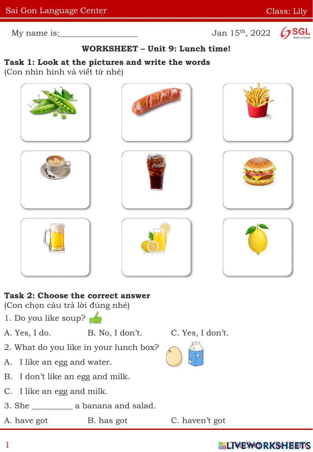 Homework-class Lily Jan 15th worksheet | Live Worksheets