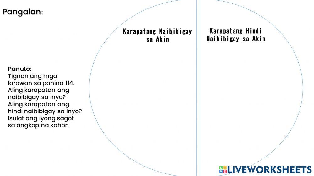 Mga Karapatan (ESP 2) online exercise for | Live Worksheets