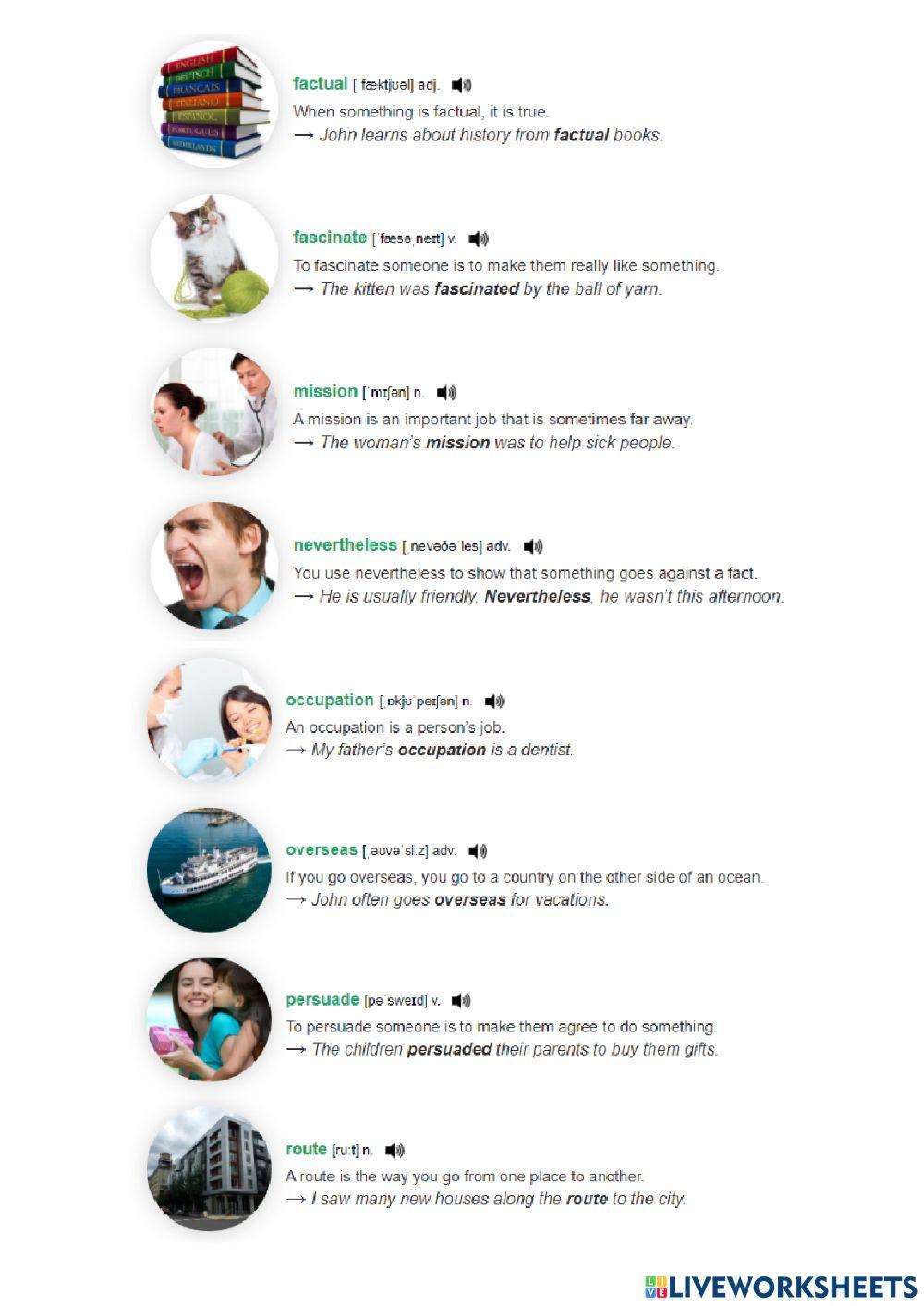 Pronunciation - VT Unit 7 worksheet | Live Worksheets