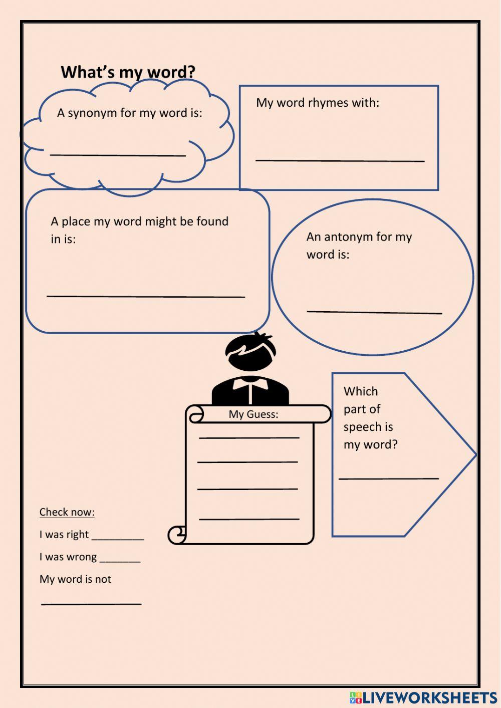 The vocabulary worksheet word maps worksheet | Live Worksheets