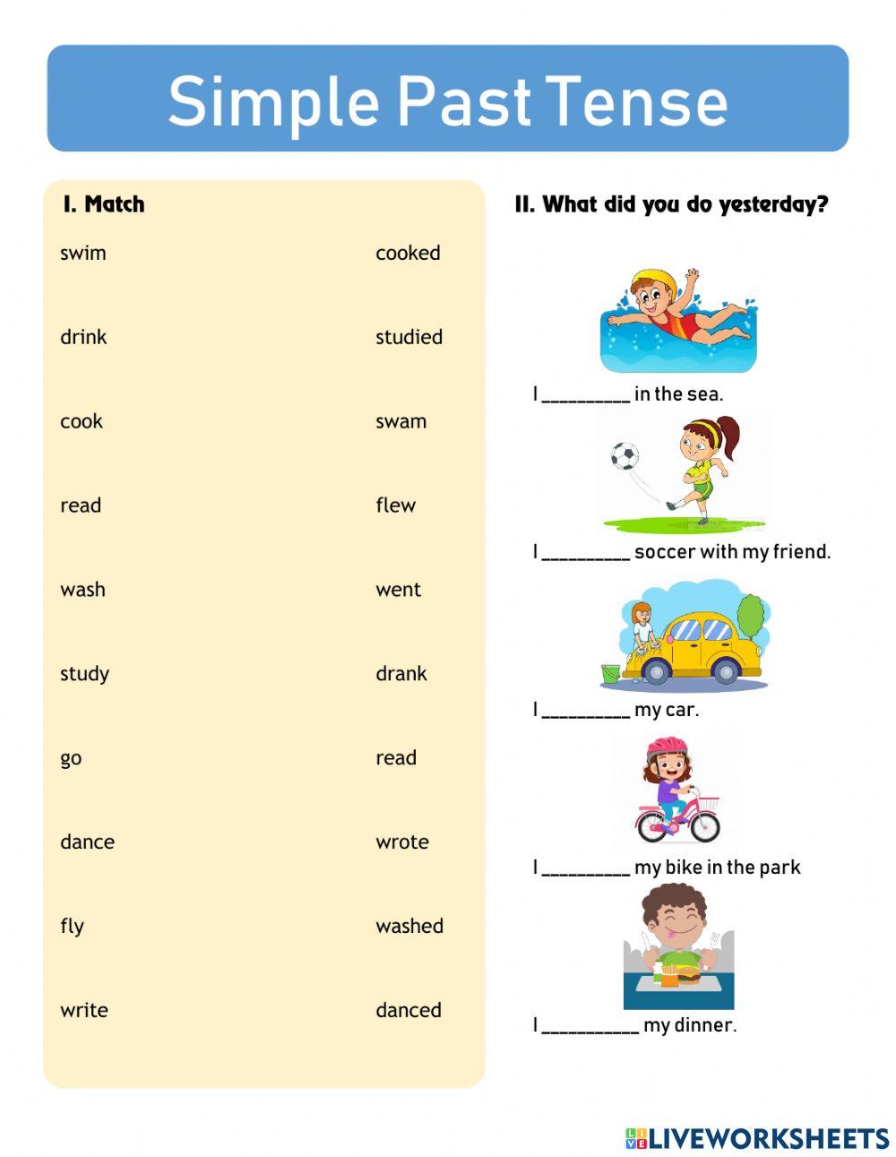 Verbs- Past Simple worksheet | Live Worksheets