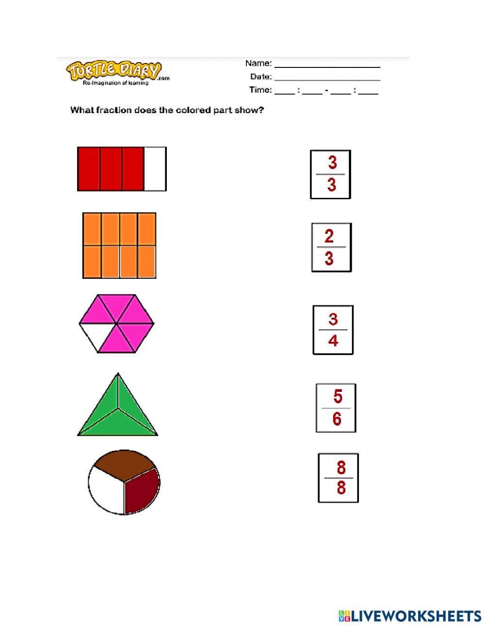 Fraction online exercise for 3 | Live Worksheets