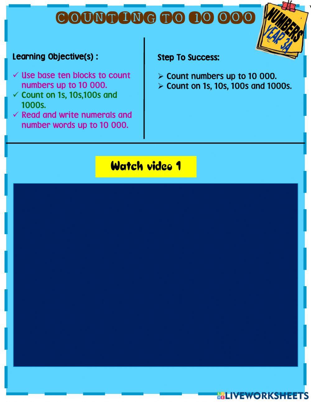 6812284 | COUNTING TO 10000 | LainaAH | LiveWorksheets